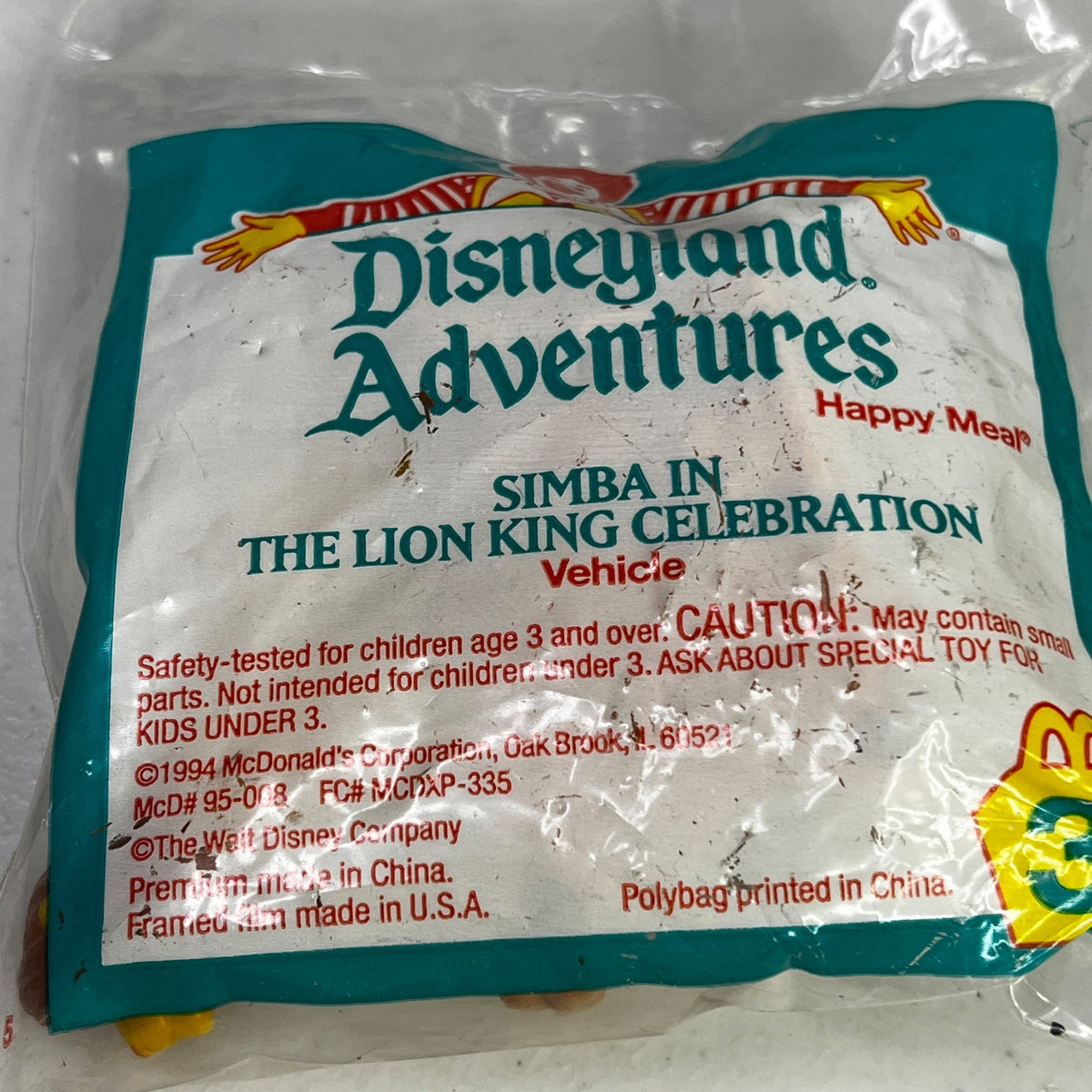 Vintage Simba Vehicle McDonald's Happy Meal Disneyland Adventures Toy ...