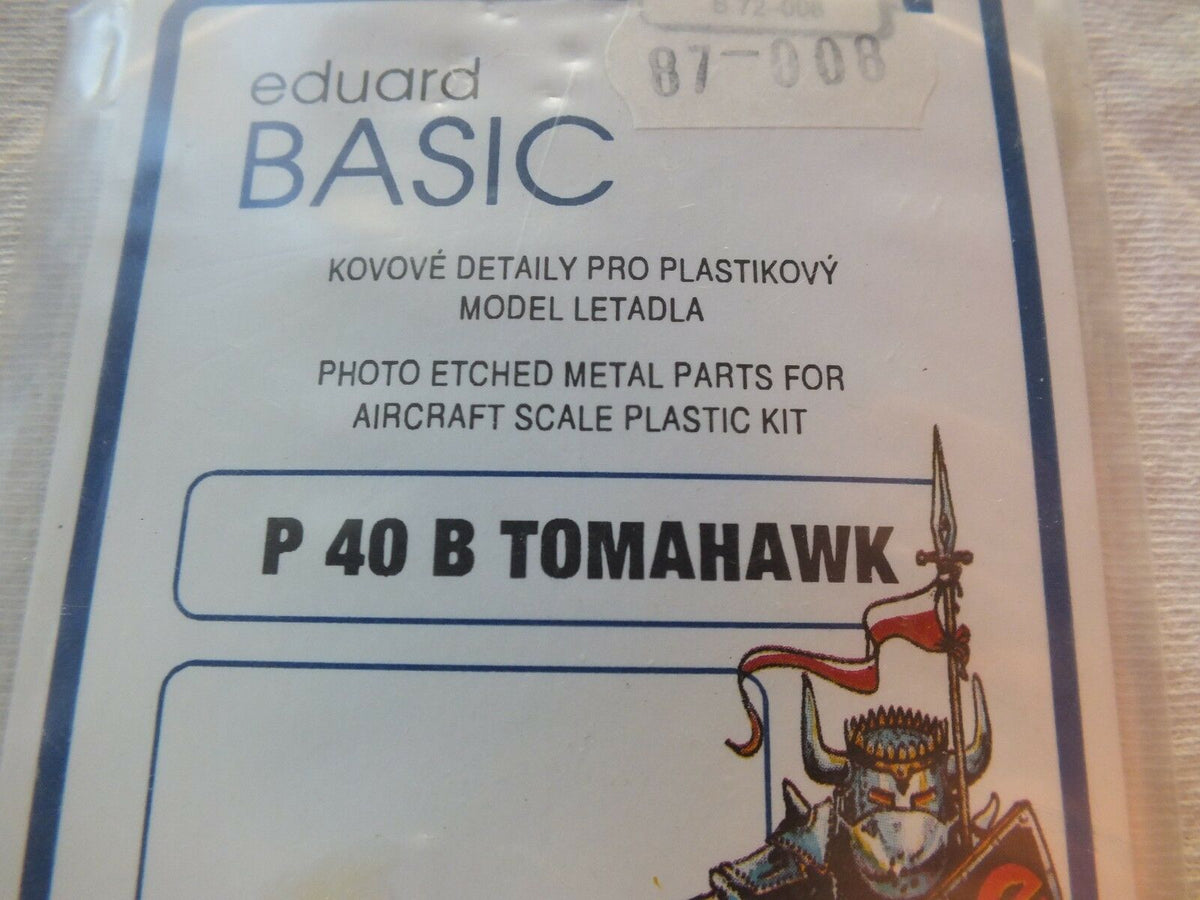 Eduard Basic B 72-008 P40 B Tomahawk Academy Photo Etched Detail Kit ...